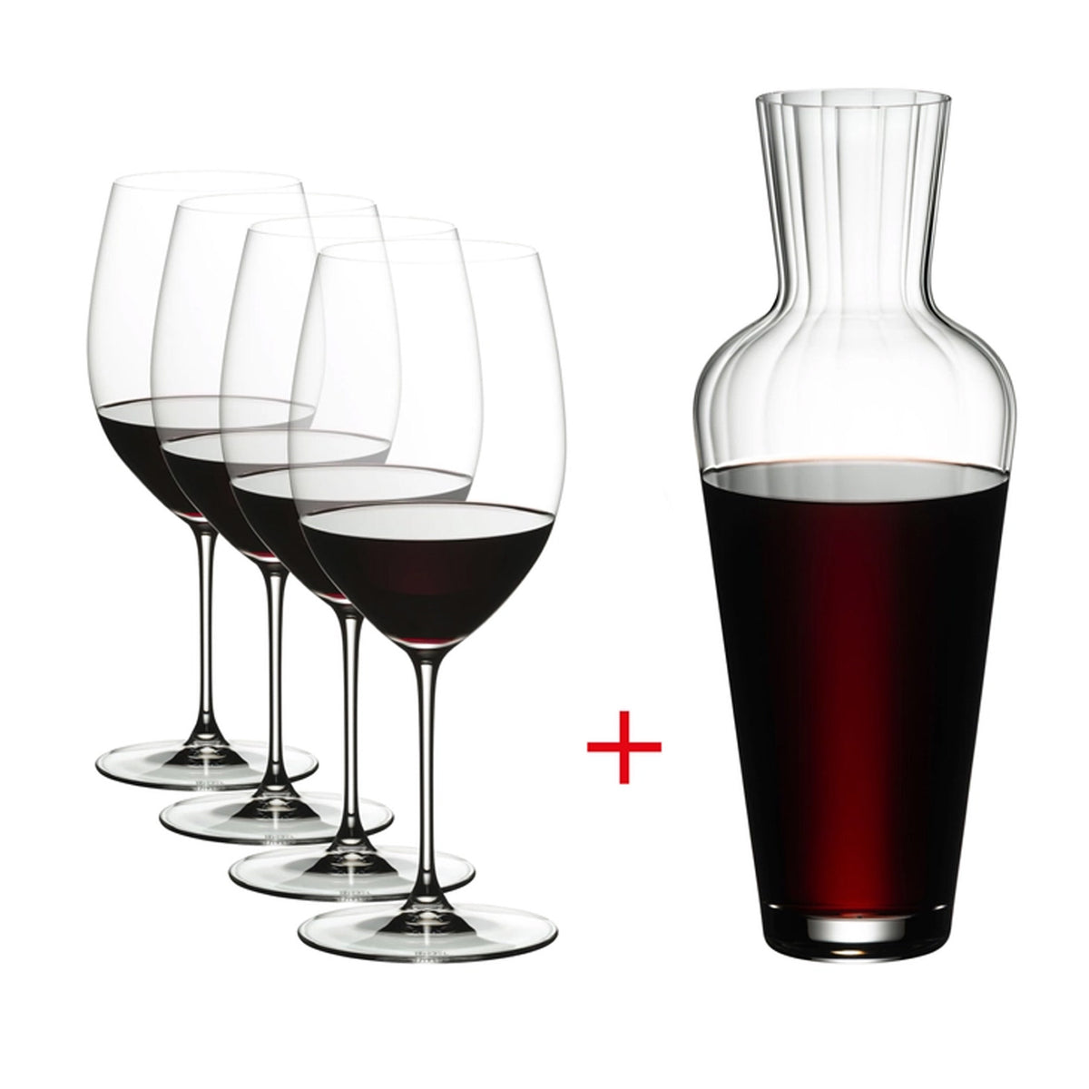 Riedel Veritas Cabernet/Merlot Glass, Set of 4 + FREE Mosel Decanter – David Shuttle Ltd