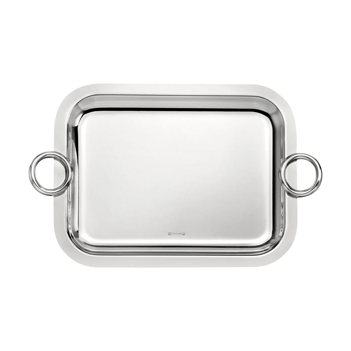 Christofle Vertigo, Silver Plated Rectangular Mediumn Tray with two handles, 26 cm x 20 cm ...