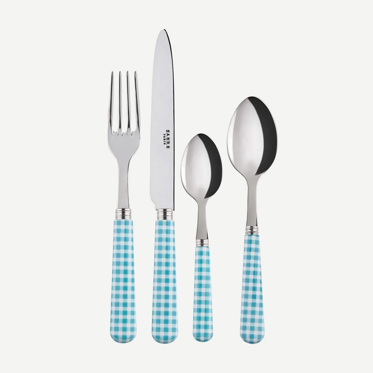 Sabre Gingham Turquoise Cutlery – David Shuttle Ltd