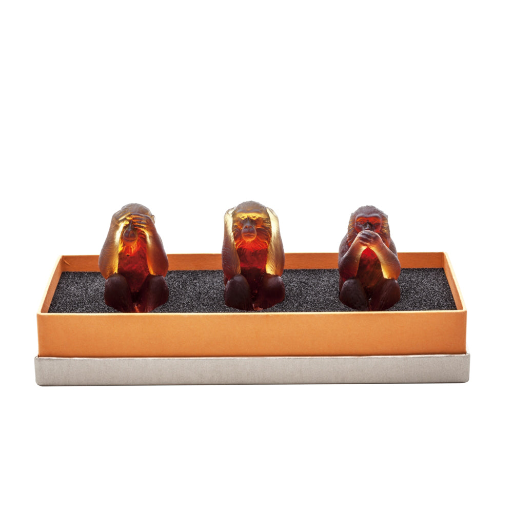 Daum The Three Wise Small Amber Monkeys – David Shuttle Ltd