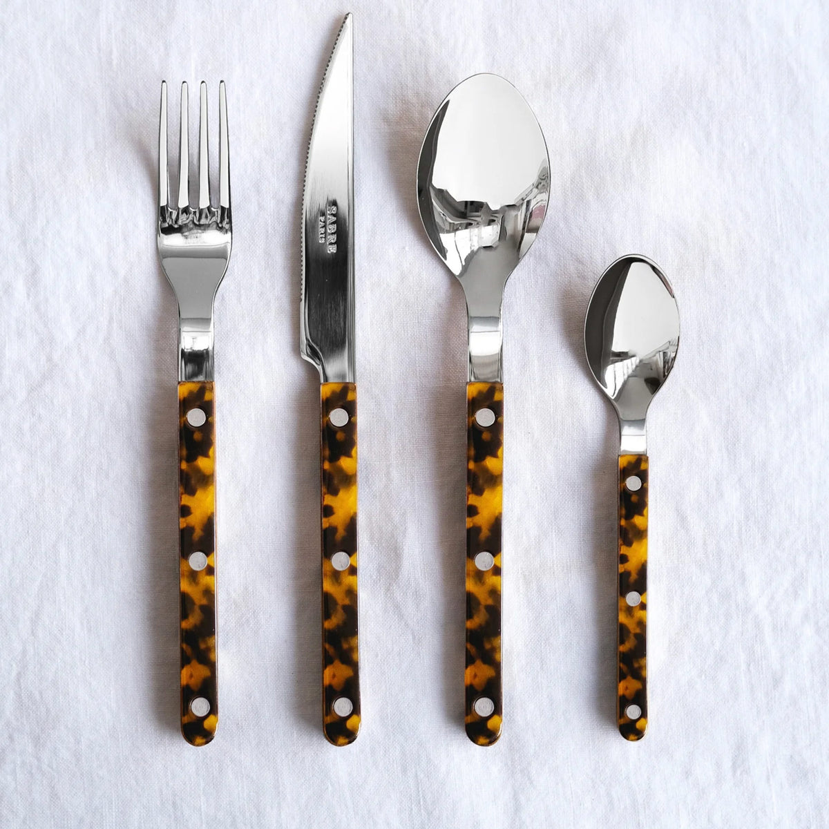 Sabre Bistrot Tortoise Faux 4 Pieces Cutlery Set – David Shuttle Ltd