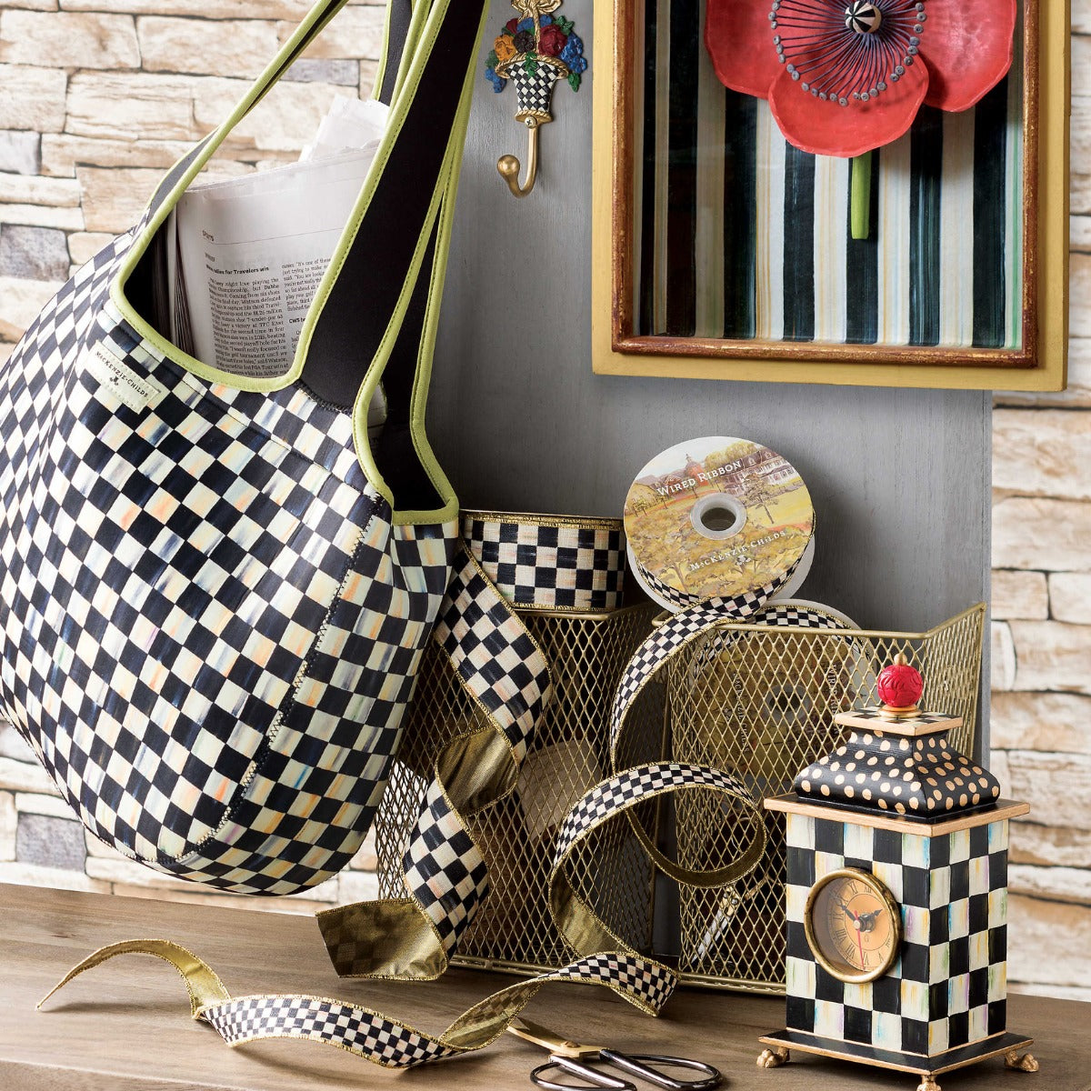 Mackenzie-Childs Courtly Check Desk Clock – David Shuttle Ltd