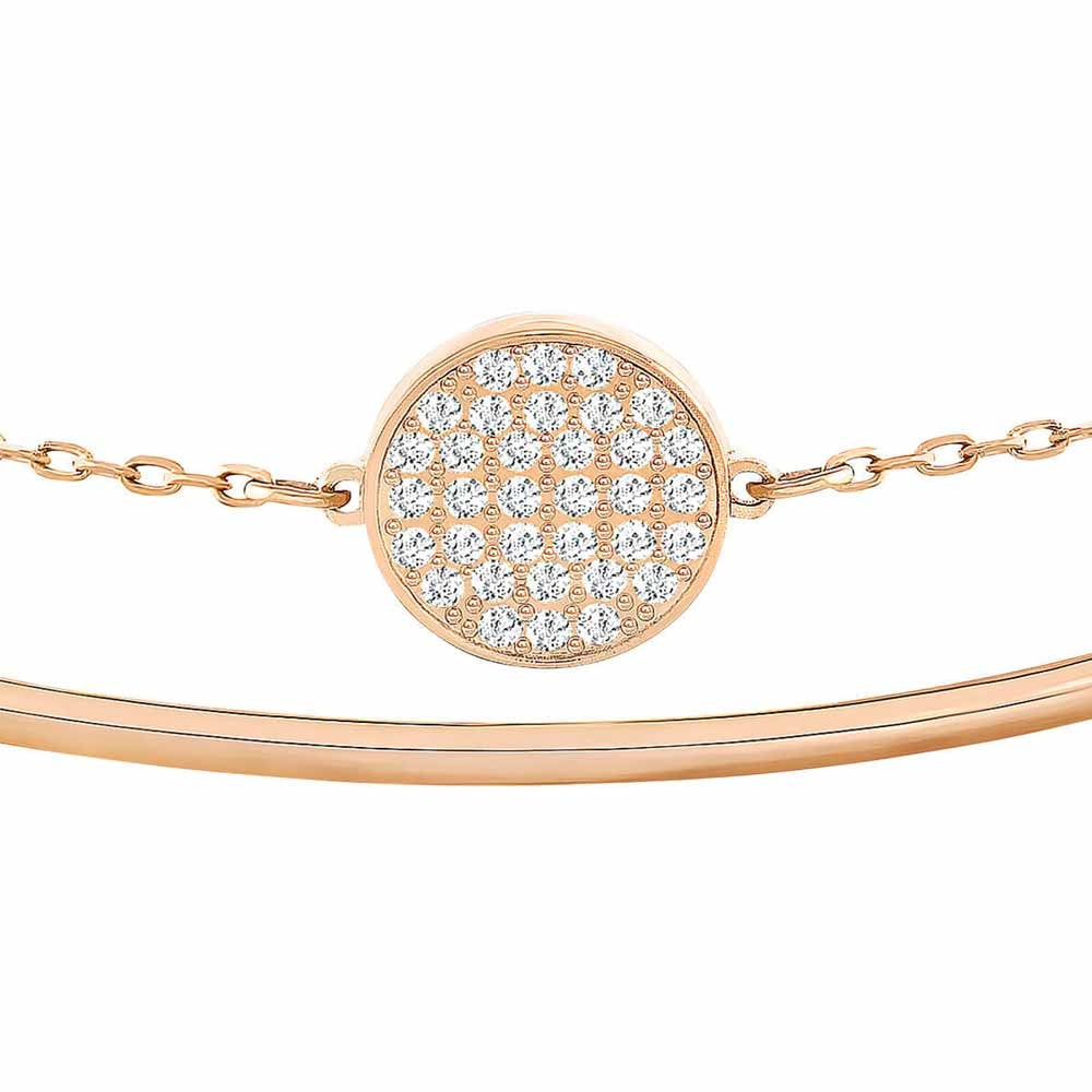 Swarovski Ginger Medium Bangle, White, Rose Gold Plated 5274892 – David ...
