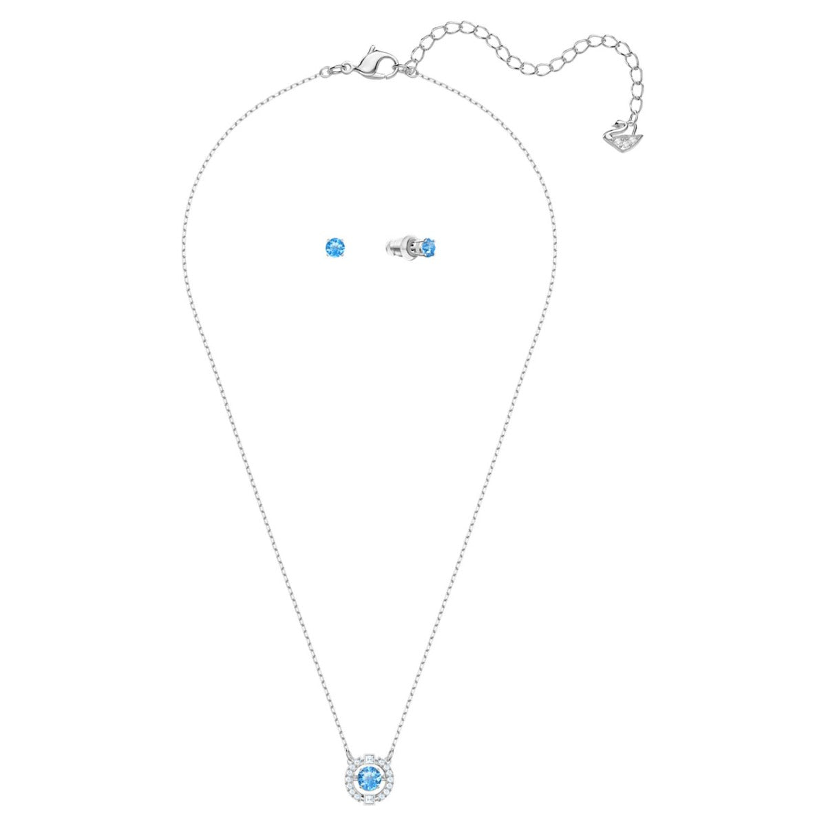Swarovski Sparkling Dance Set Round, Blue, Rhodium Plated – David ...