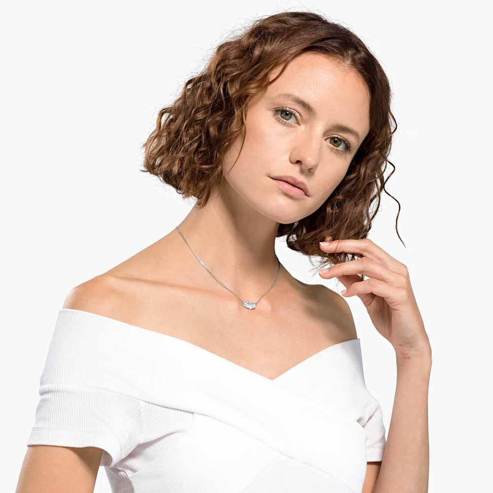 Swarovski Attract Soul Necklace | White, Rhodium Plated - David Shuttle ...