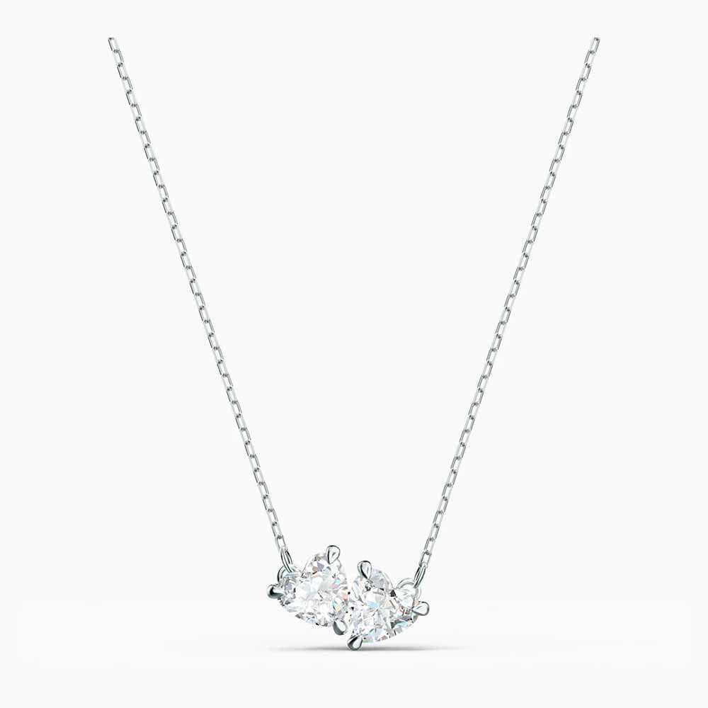 Swarovski Attract Soul Necklace | White, Rhodium Plated - David Shuttle ...