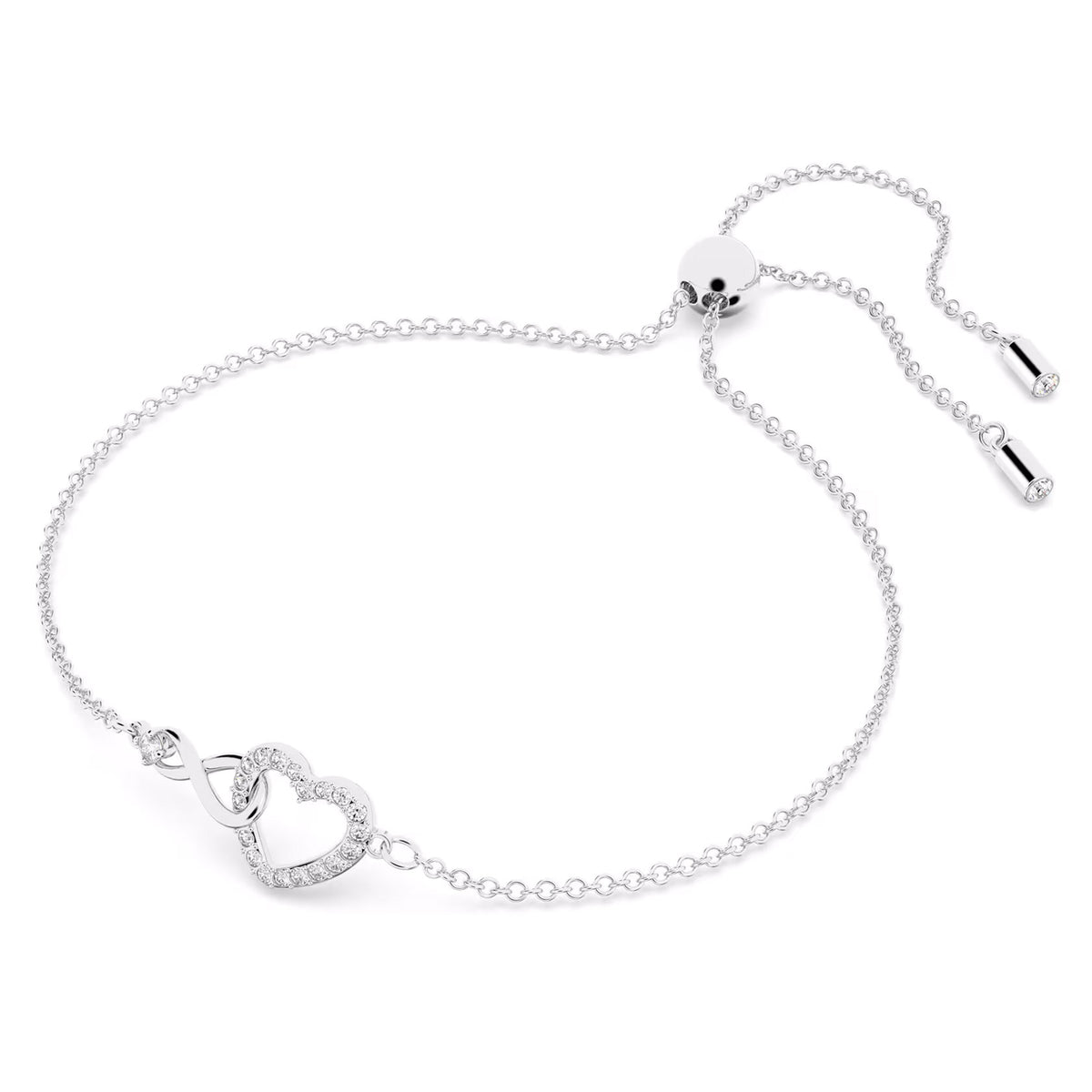 Swarovski Infinity Heart Bracelet, White, Rhodium Plated – David ...