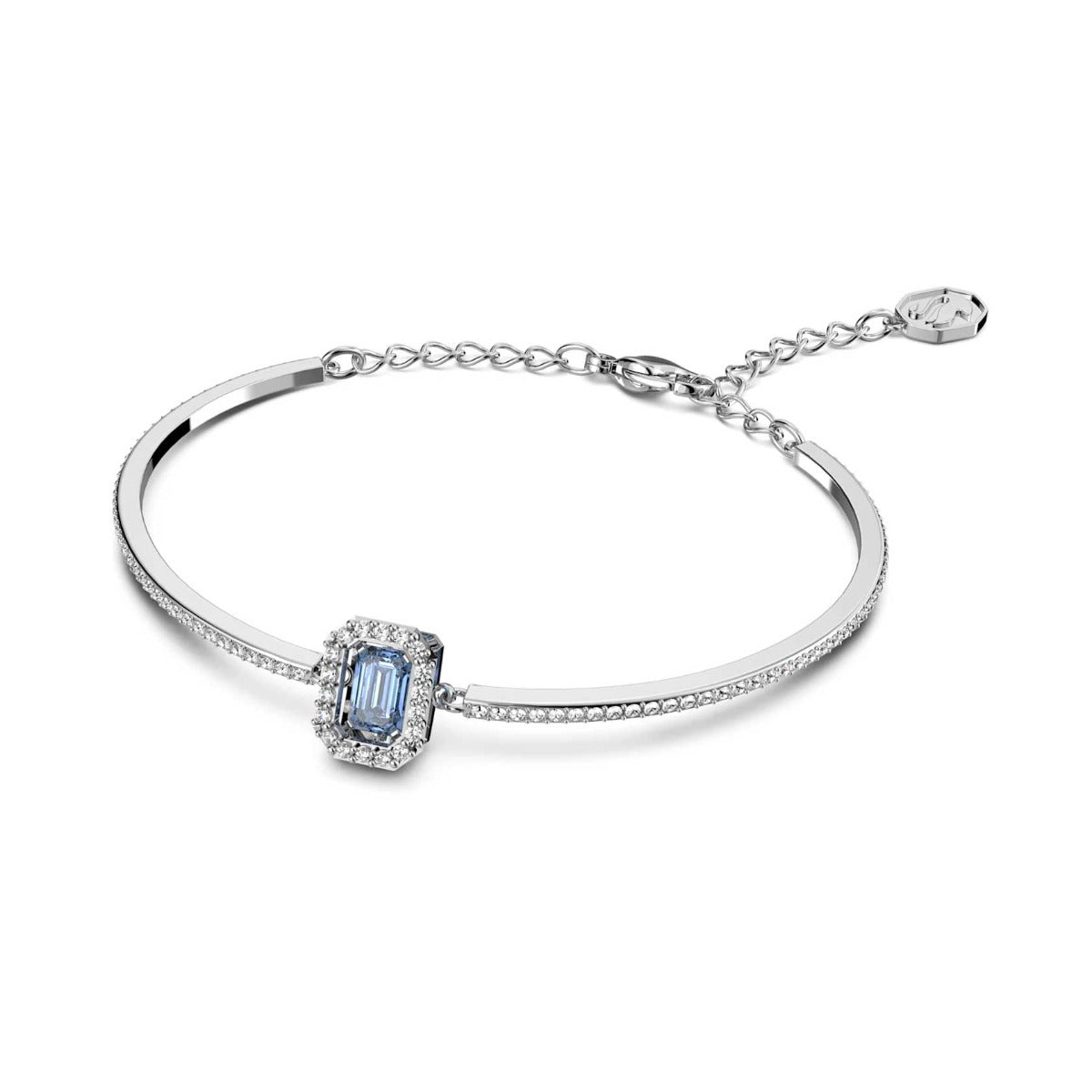 Swarovski Millenia Bangle Silver, Chrome, Blue Crystal – David Shuttle Ltd