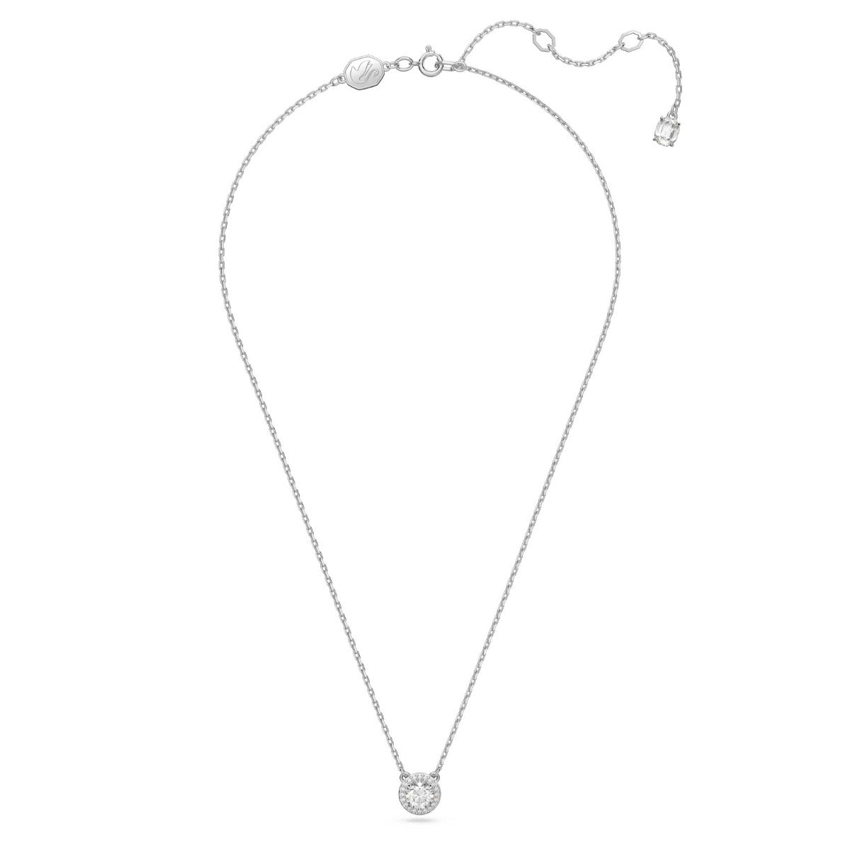 Swarovski Constella Pendant, Round cut, Pave, White, Rhodium plated ...