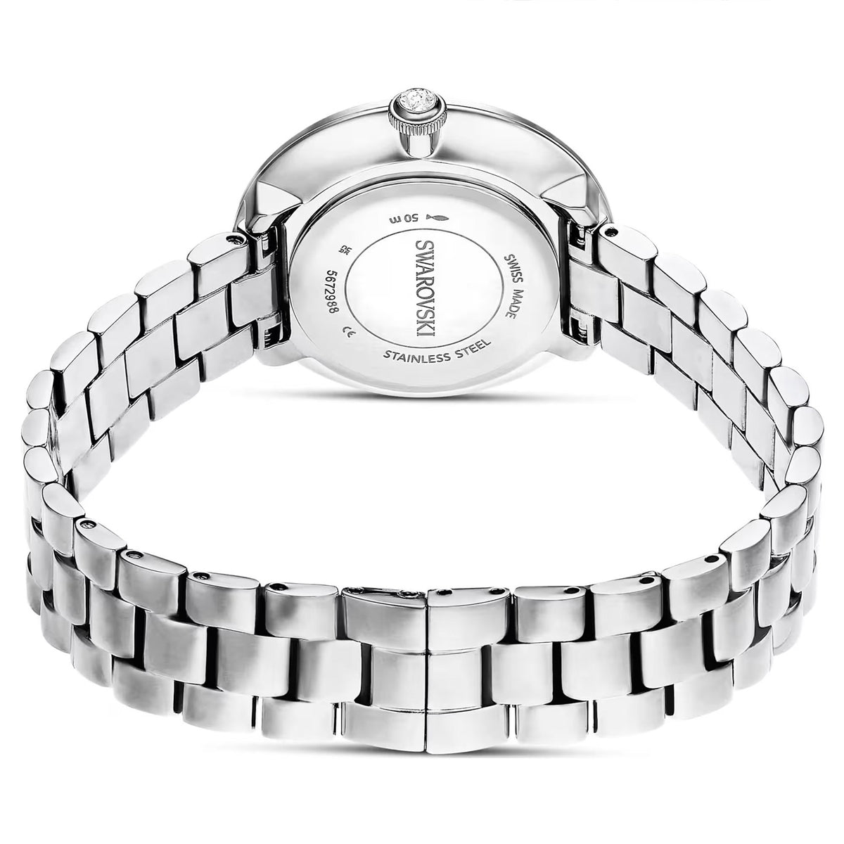 Swarovski Certa pave watch, Swiss Made, Metal bracelet, Silver tone ...