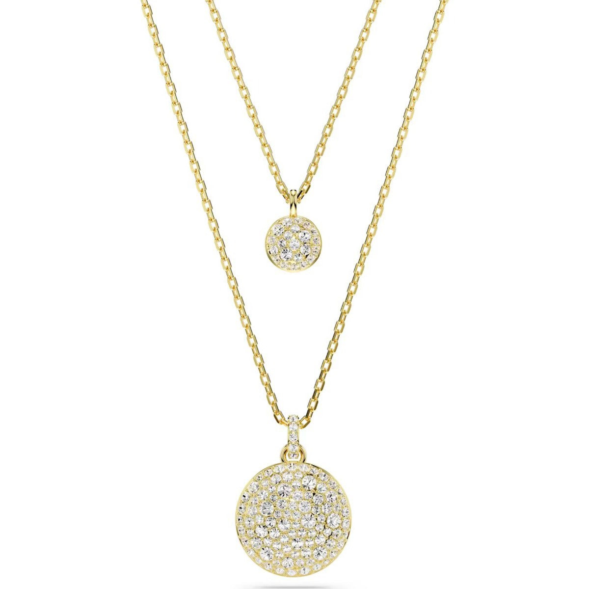 Swarovski Meteora layered pendant, White, Gold-tone plated – David ...