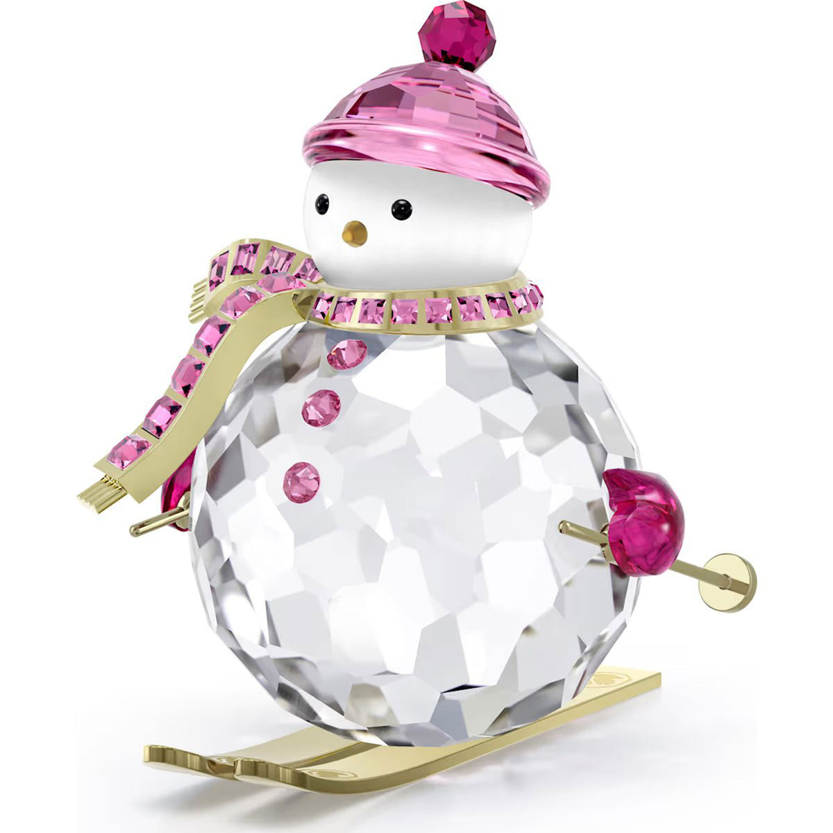Swarovski Crystal Holiday Cheers Dulcis Snowman, Pink – David Shuttle Ltd