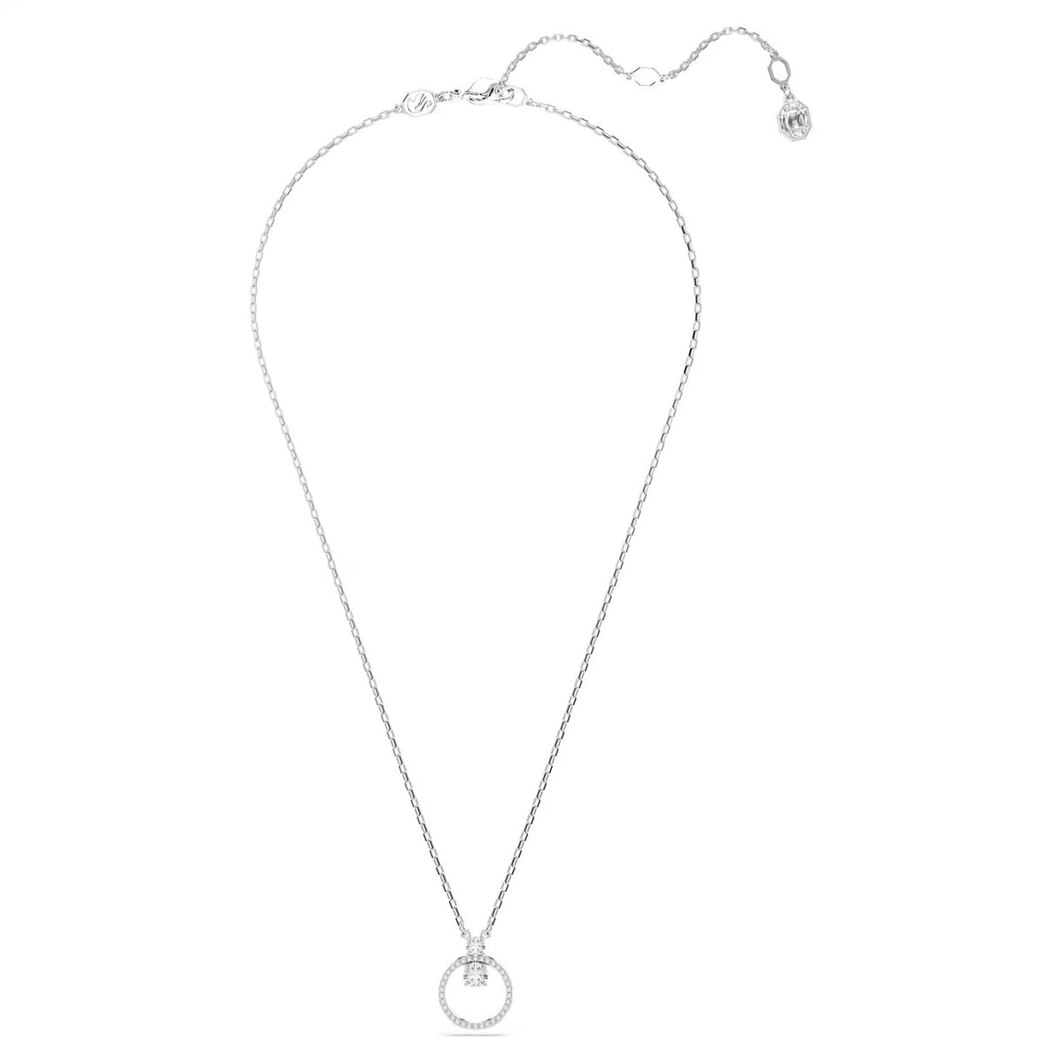 Swarovski Jewellery Constella pendant, Round cut, White, Rhodium plated ...