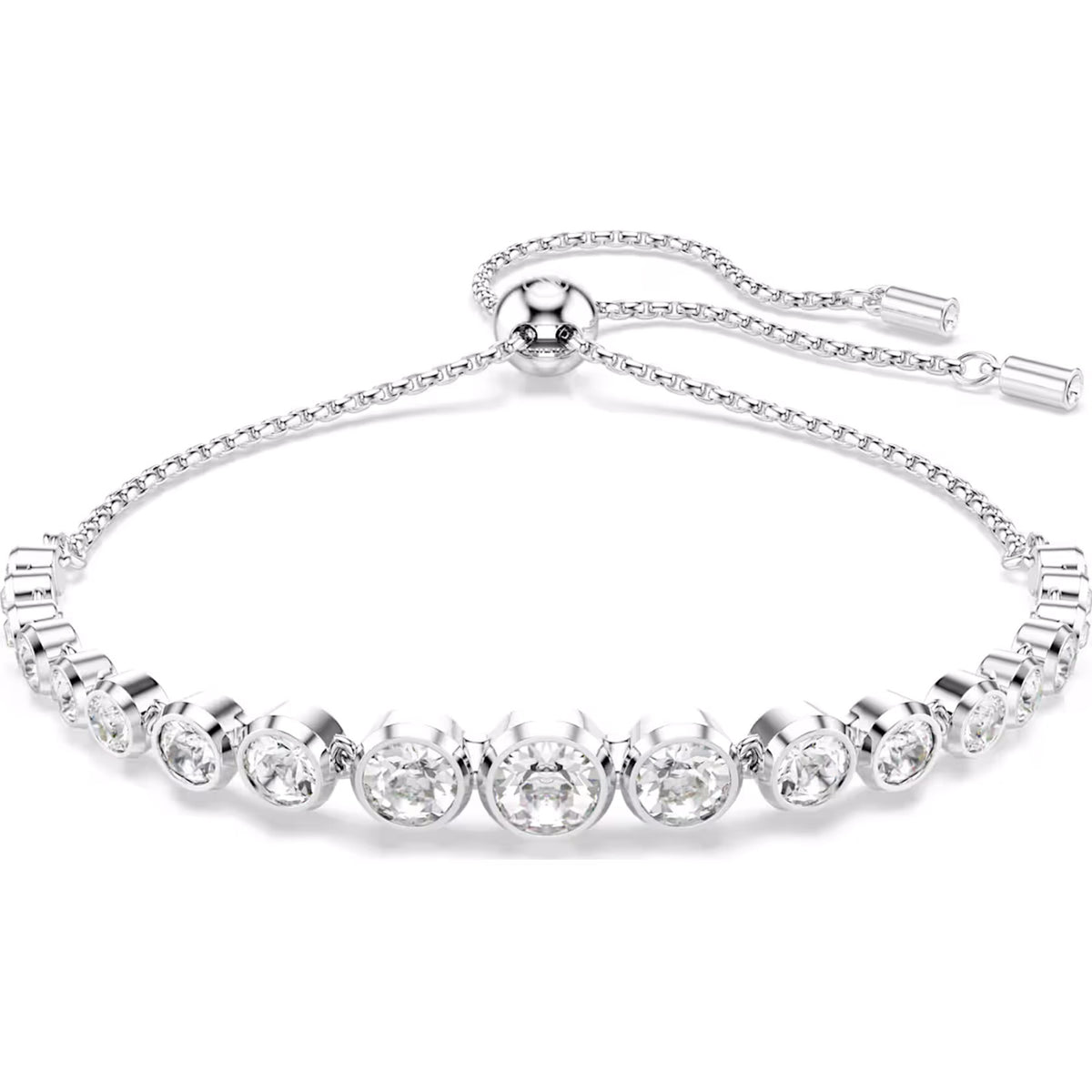 Swarovski Imber Tennis bracelet, Mixed round cuts, White, Rhodium ...