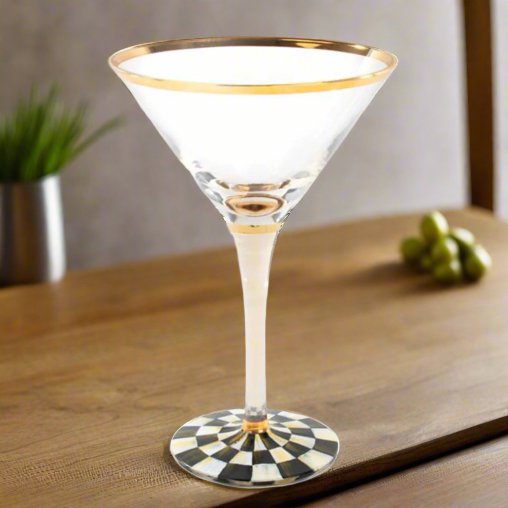 Mackenzie-Childs Courtly Check Martini Glass – David Shuttle Ltd