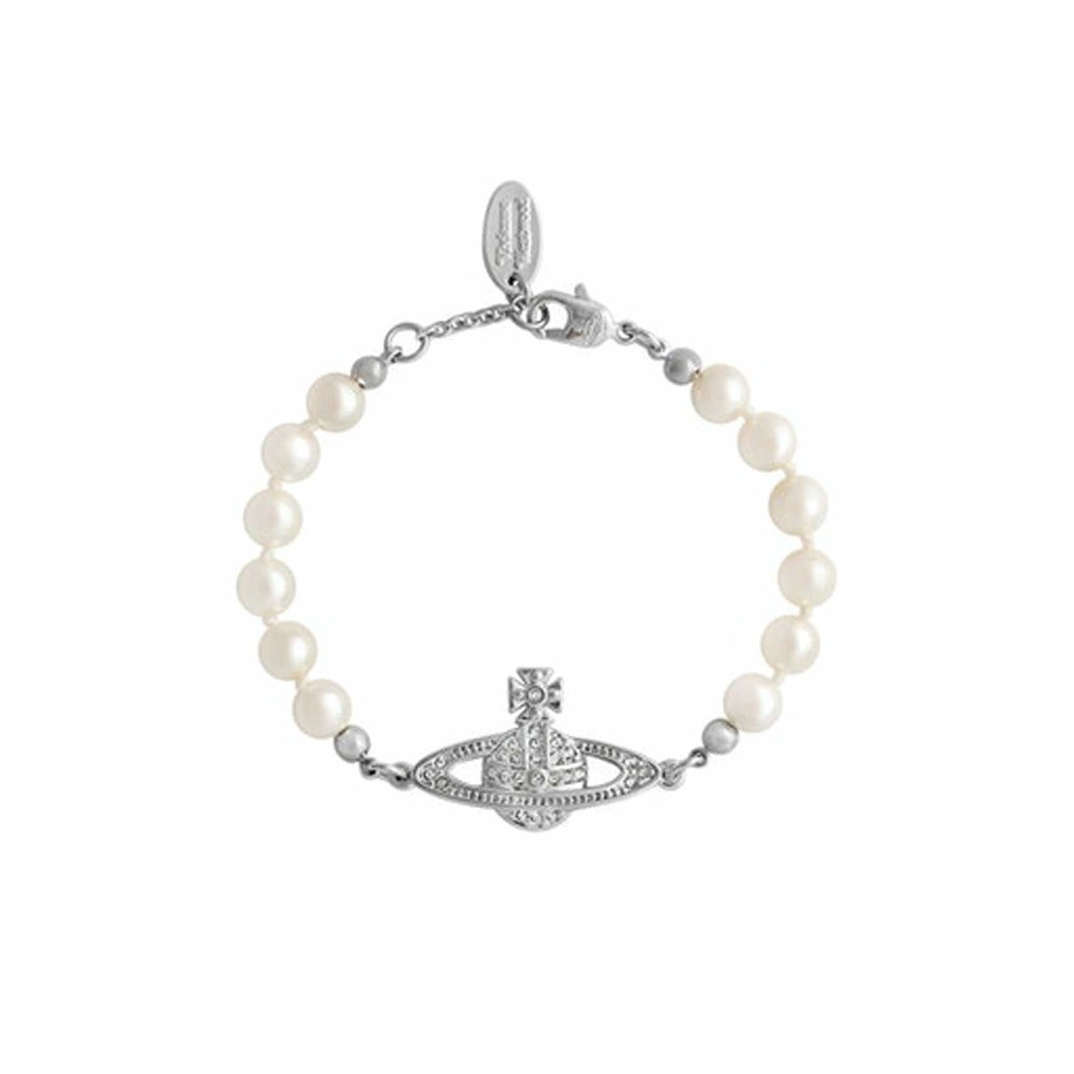 Vivienne Westwood Pearl Mini Bas Relief Bracelet, Platinum – David ...