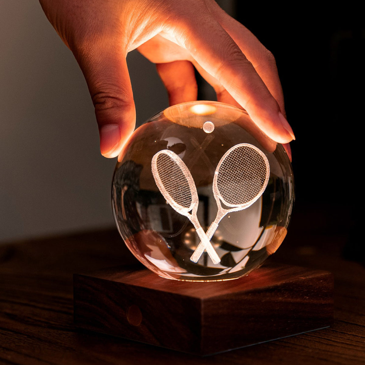 Gingko Design Amber Crystal Light, Tennis Racket – David Shuttle Ltd