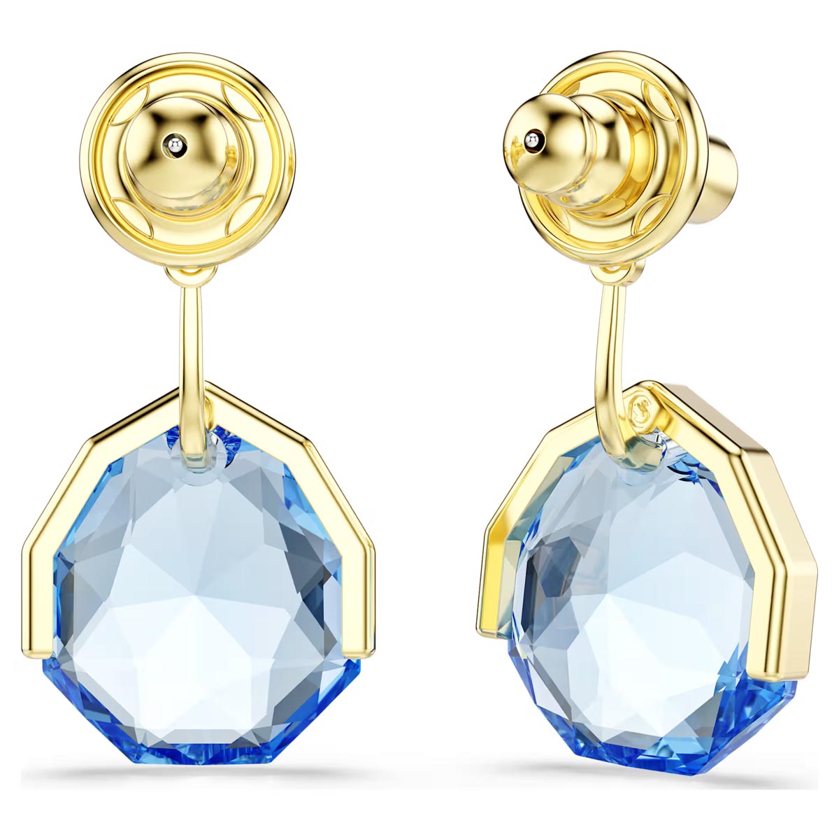 Swarovski Gema earring jackets, Blue, Gold-tone plated – David Shuttle Ltd